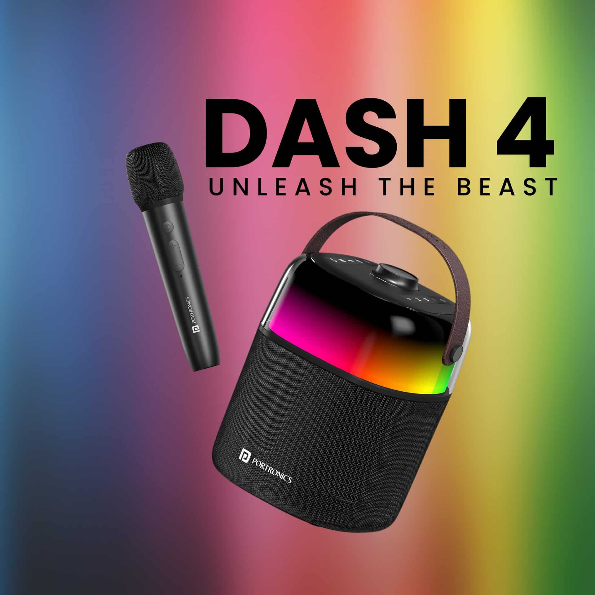 Portronics Dash 4 Feature-Rich Wireless Party Speaker with Karaoke Mic ...